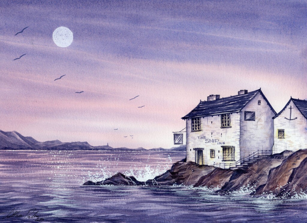 Paint An Old Smugglers Inn By The Sea, With Dramatic Cliffs, Rocks ...