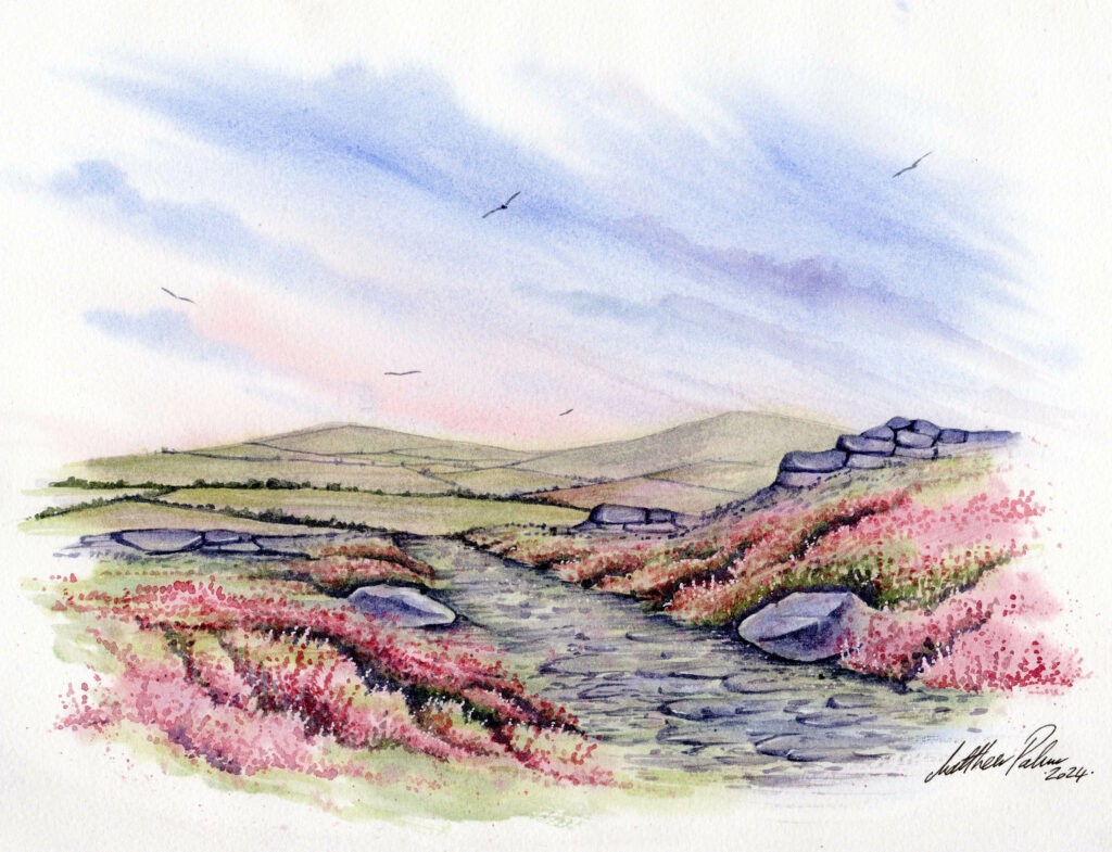 Paint Colourful Heather On A Beautiful Moorland Landscape- Previous ...