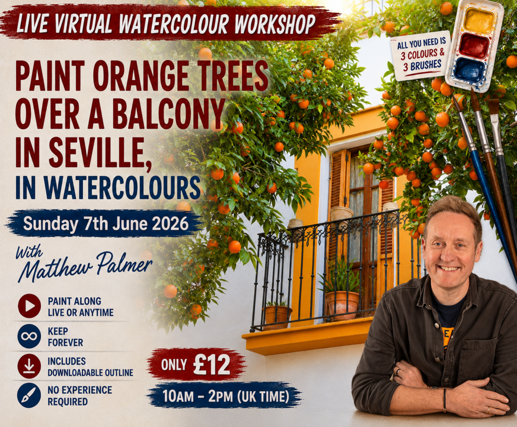 Paint Orange Trees Over A Balcony In Seville- Previous LIVE Virtual ...